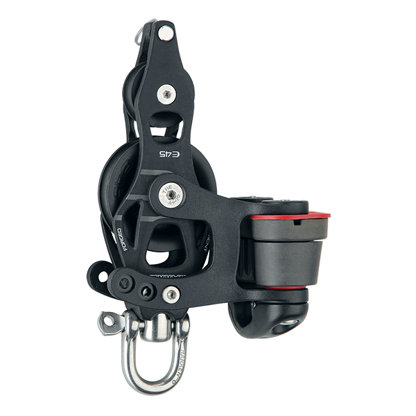 Harken 45mm Single Aluminum Element Fiddle Block with Swivel, Becket ...