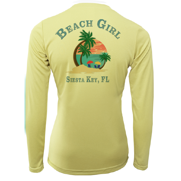 Siesta Key Beach Girl Women's Long Sleeve UPF 50+ Dry-Fit Shirt ...